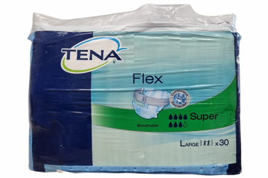 Tena - Flex - Large - Super - Unisex - 30 Belted Incontinence Briefs ...