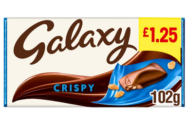 Galaxy - Crispy - Milk Chocolate with Crispy Cereal Pieces - 102g ...