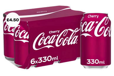 Coca Cola - Cherry Flavour - 6 x 330ml - Best Before it's Gone Ltd