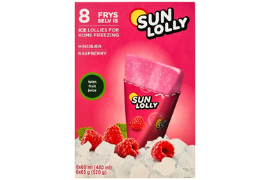 Sun Lolly - Raspberry Flavour Ice Lollies for Home Freezing - 8 x 60ml ...