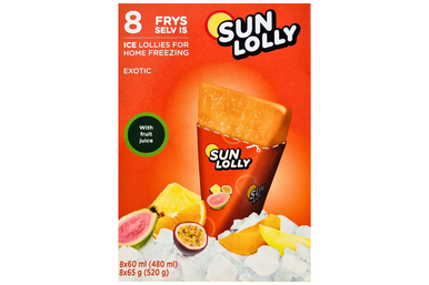 Sun Lolly - Exotic Flavour Ice Lollies for Home Freezing - 8 x 60ml ...