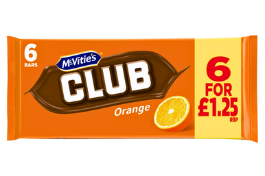 McVitie's - Club - Orange Chocolate Biscuit Bars - 6 x 22g (132g ...