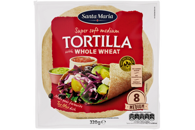 Santa Maria - Super Soft Medium Tortilla with Whole Wheat - 8 Tortilla ...