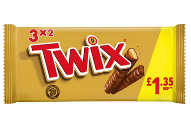 Twix - Caramel & Milk Chocolate Fingers Biscuit - Multipack - 3 x (2 x ...