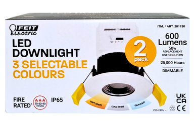 Feit Electric - LED Downlight - IP65 - 3 Selectable Colours - 600 ...