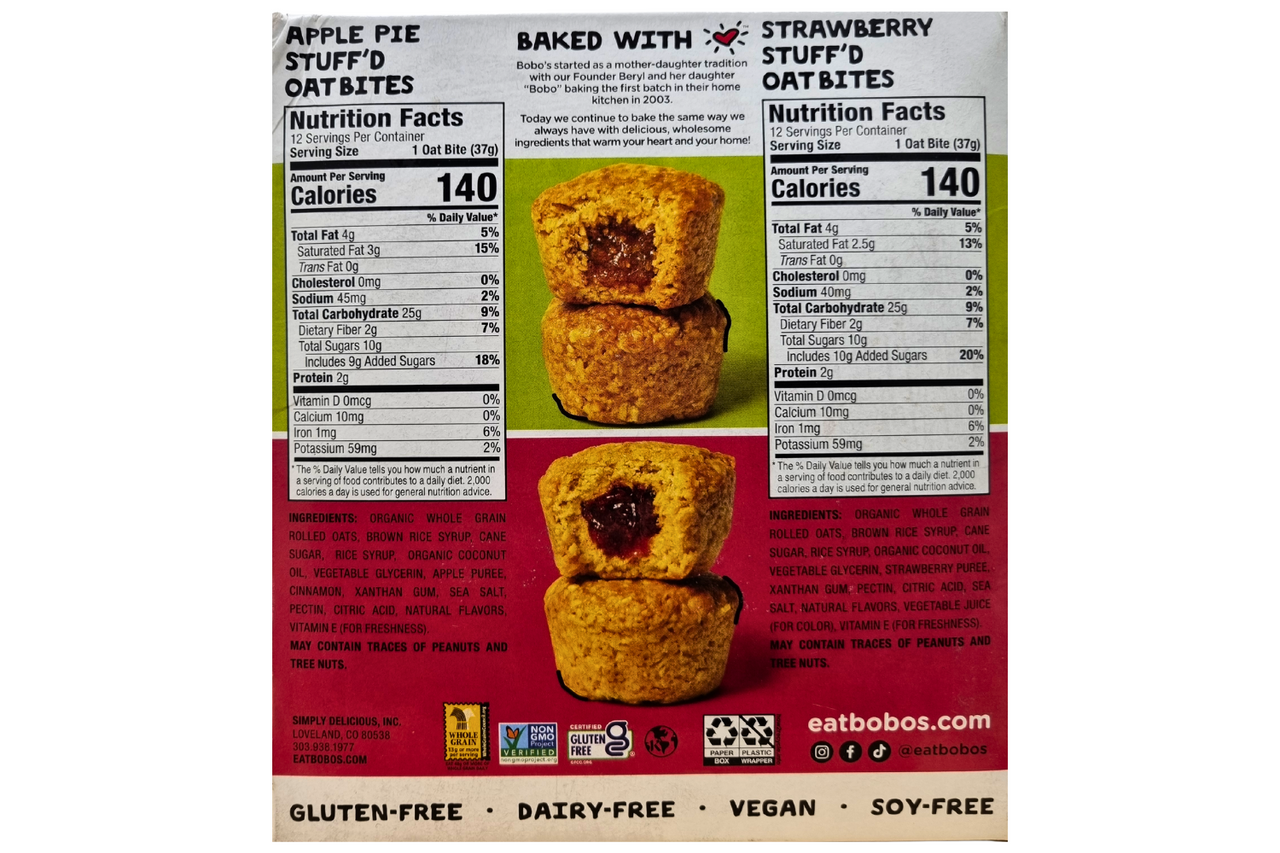 Bobo's - Oat Bites Variety Pack - Stuff'd Apple Pie & Strawberry Oat ...
