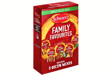 Schwartz - Family Favourites - 5 Recipe Mixes - 192g - Best Before it's ...