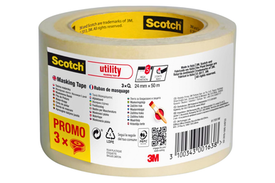 3M - Scotch Masking Tape - 3 x 24mm x 50mm - Best Before it's Gone Ltd