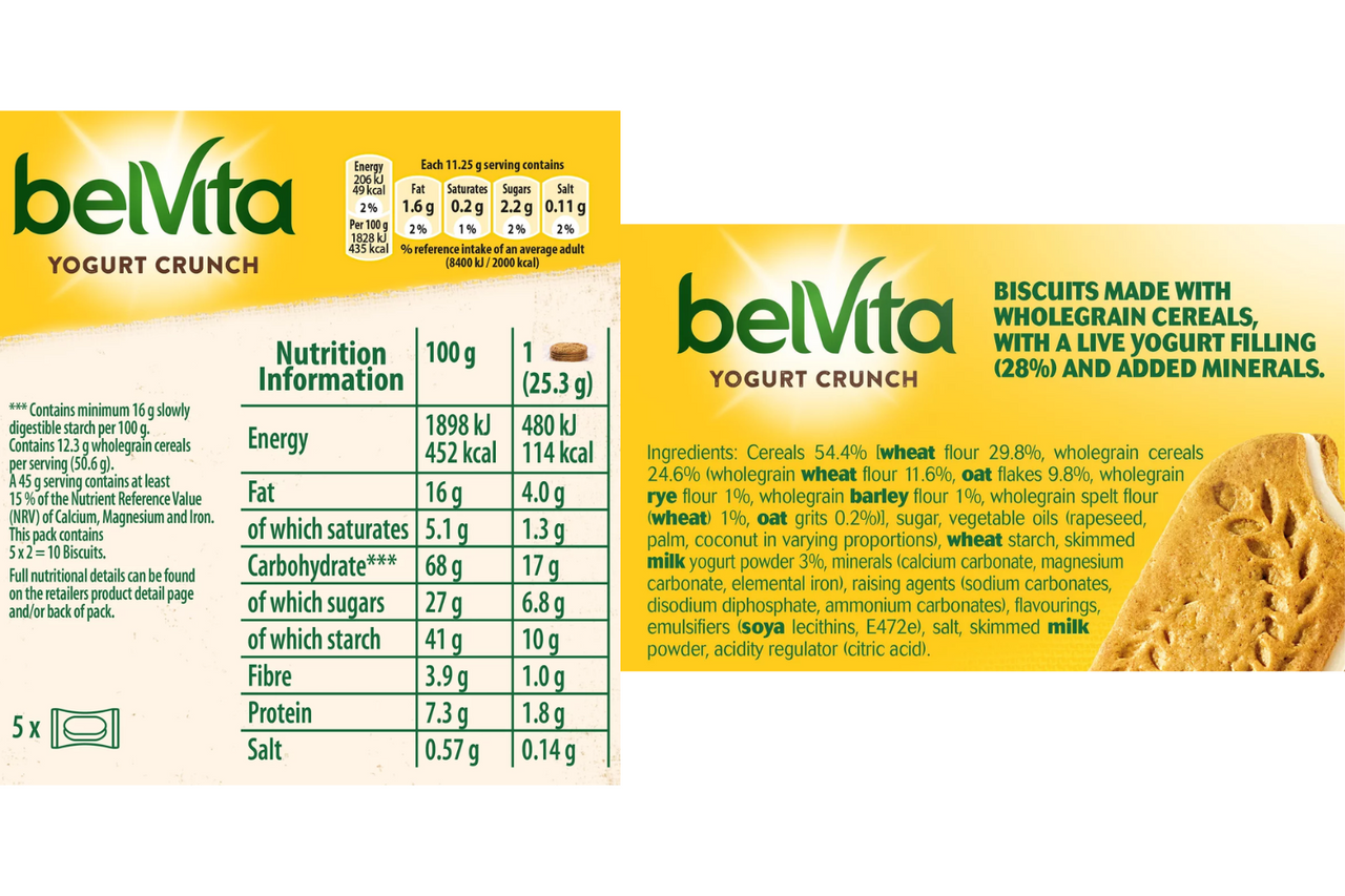Belvita - Breakfast - Yogurt Crunch Biscuit - 253g (5 x 2 Biscuits ...