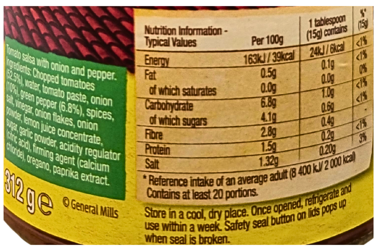 Old El Paso - Chunky Salsa Dip - Mild - Vegan - 312g - Best Before it's ...