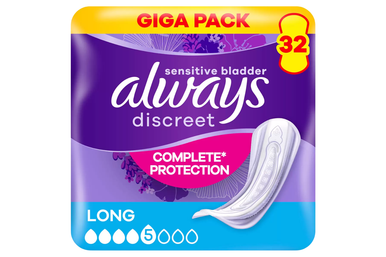 Always - Discreet - Sensitive Bladder - 5 - Long - 32 Pads - Best ...