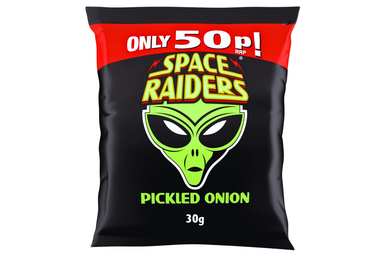 Space Raiders - Pickled Onion Flavour Corn Snacks - 30g - Best Before ...