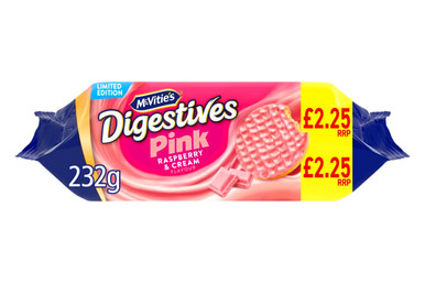 McVitie's - Digestives - Pink Raspberry & Cream Flavour Biscuits - 232g ...