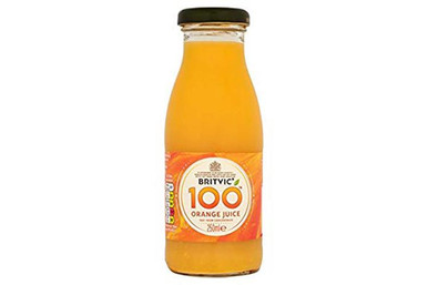 CASE OF 24 x Britvic - 100 - Orange Juice - 250ml