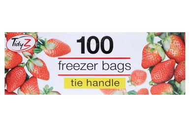 Tidy Z - Freezer Bags - Tie Handle - 100 Pack