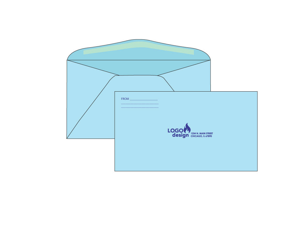Custom Blue 6.75 Envelopes | Custom Blue Payment Envelopes
