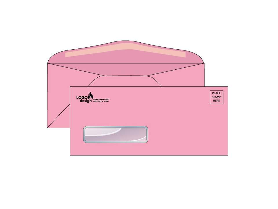 Custom Pink Window Envelopes | #10 Window Envelopes