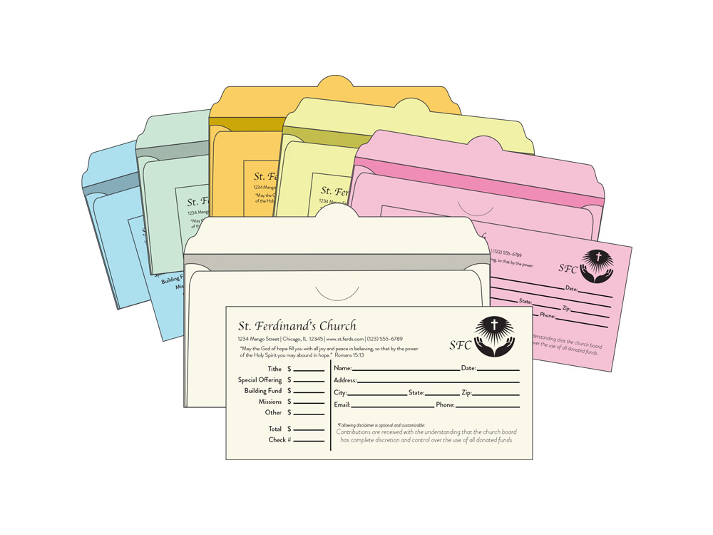 Colored Offering and Tithe Envelopes | Printed Church Envelopes