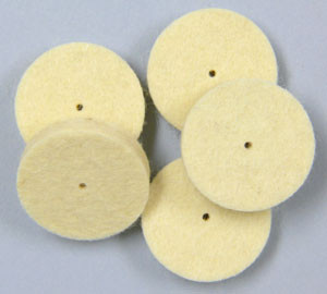 Felt Wheels 1" x 1/4" - Soft - 12 count