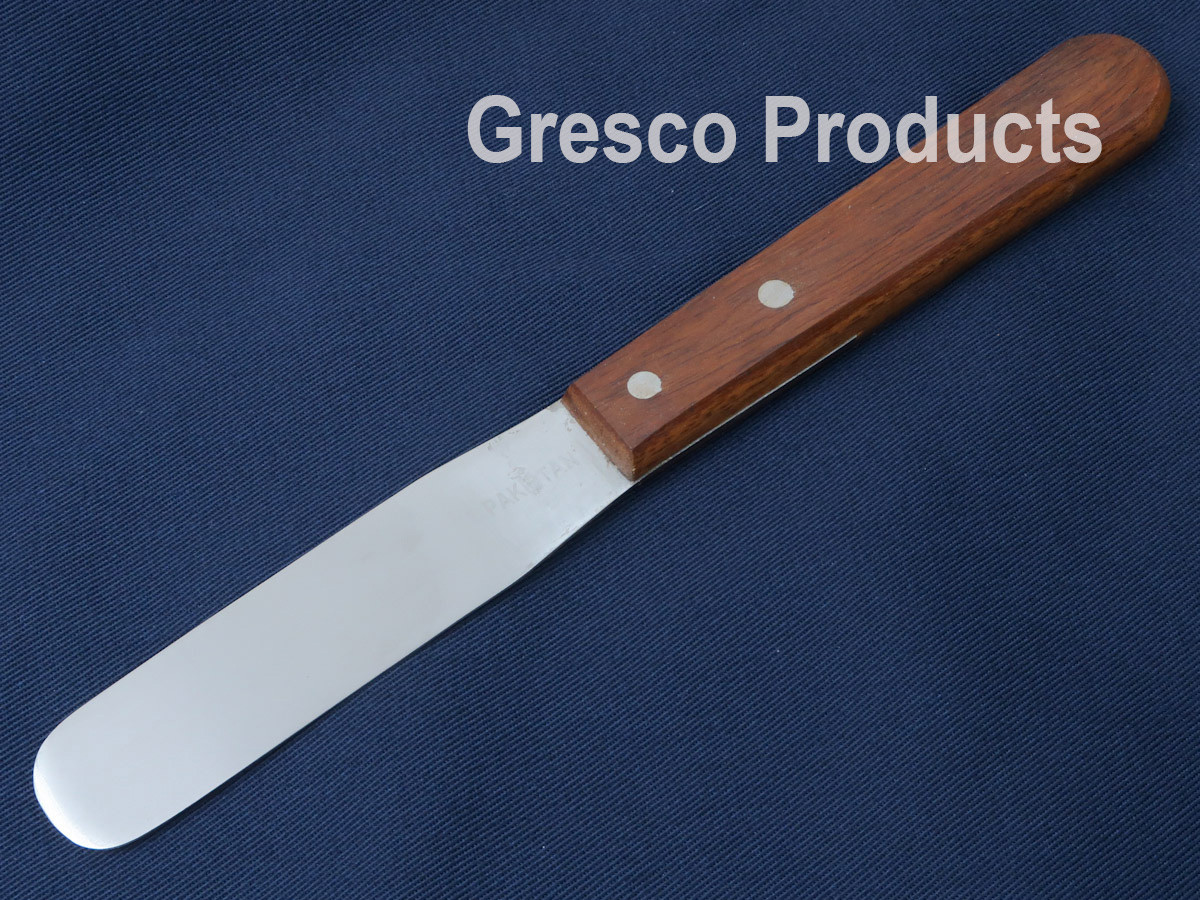 Dental Lab Mixing Spatula Wooden Handle Stainless Blade 8r