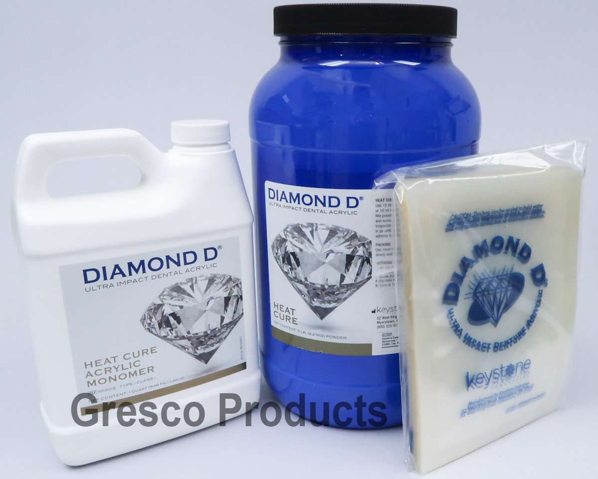 Keystone Diamond D Heat Cure Acrylic for Dentures - 1 Lb w/ Monomer