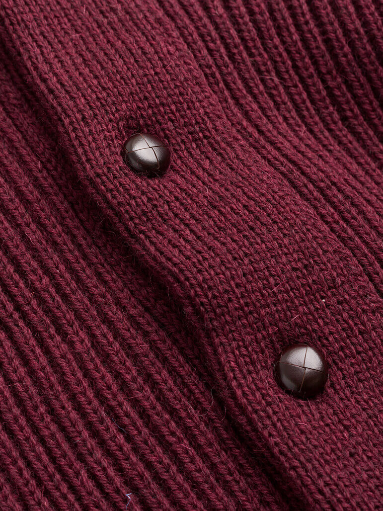 Wine Red Shawl Neck Cardigan | Peter Christian