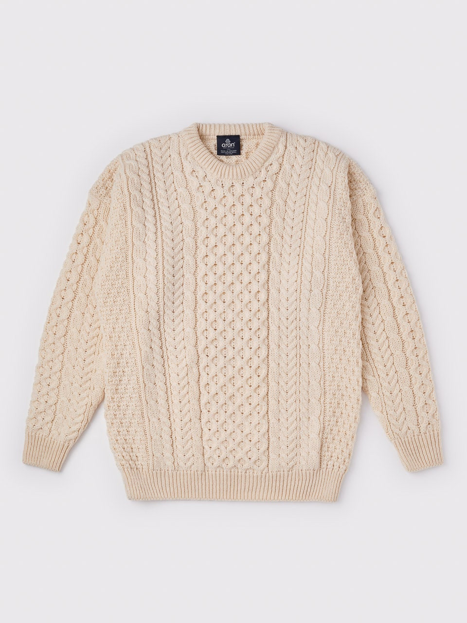 Cream Traditional Irish Aran Sweater | Peter Christian