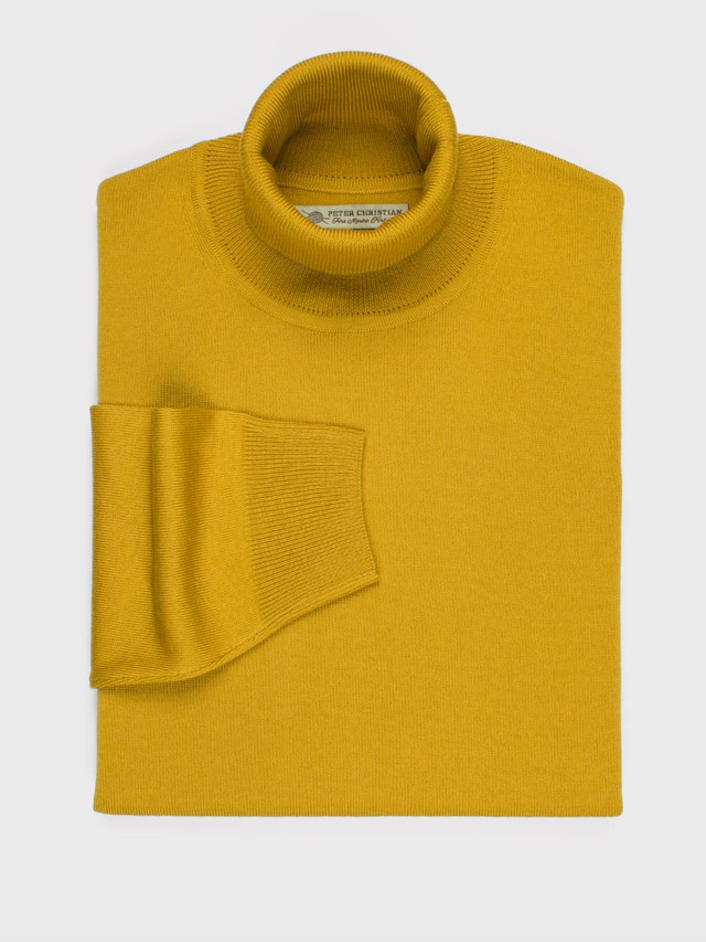 Gold Yellow Merino Turtleneck Sweater | Peter Christian