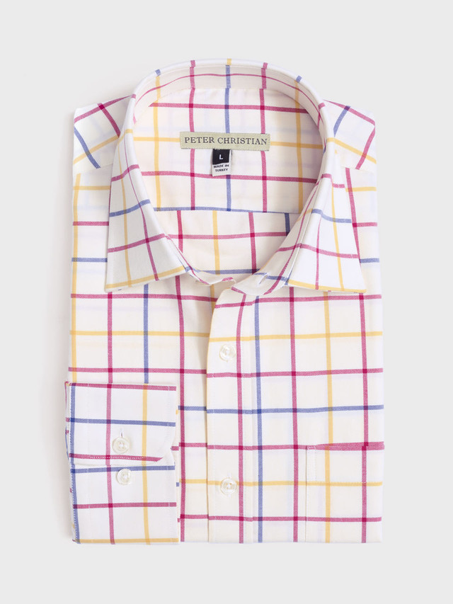 Men's Red Big Check Tattersall Shirt | Peter Christian