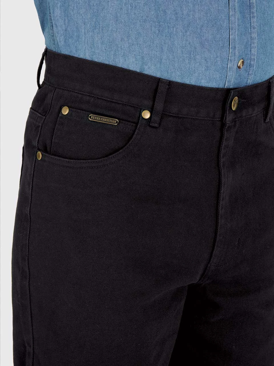 Men's Black Drill Jeans | Peter Christian