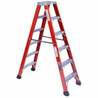 Louisville Ladder FM1406HD 6' Type 1Aa Fiberglass Brute Twin Step ...