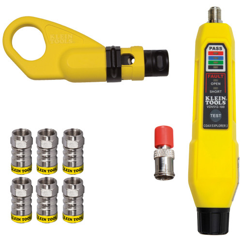 Klein Tools VDV002-820 Coax Push-On Connector Installation and Test Kit ...