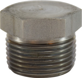 Midland Metal 63664 Solid Hex Head Plug, 3/4 in MPT, Stainless Steel ...