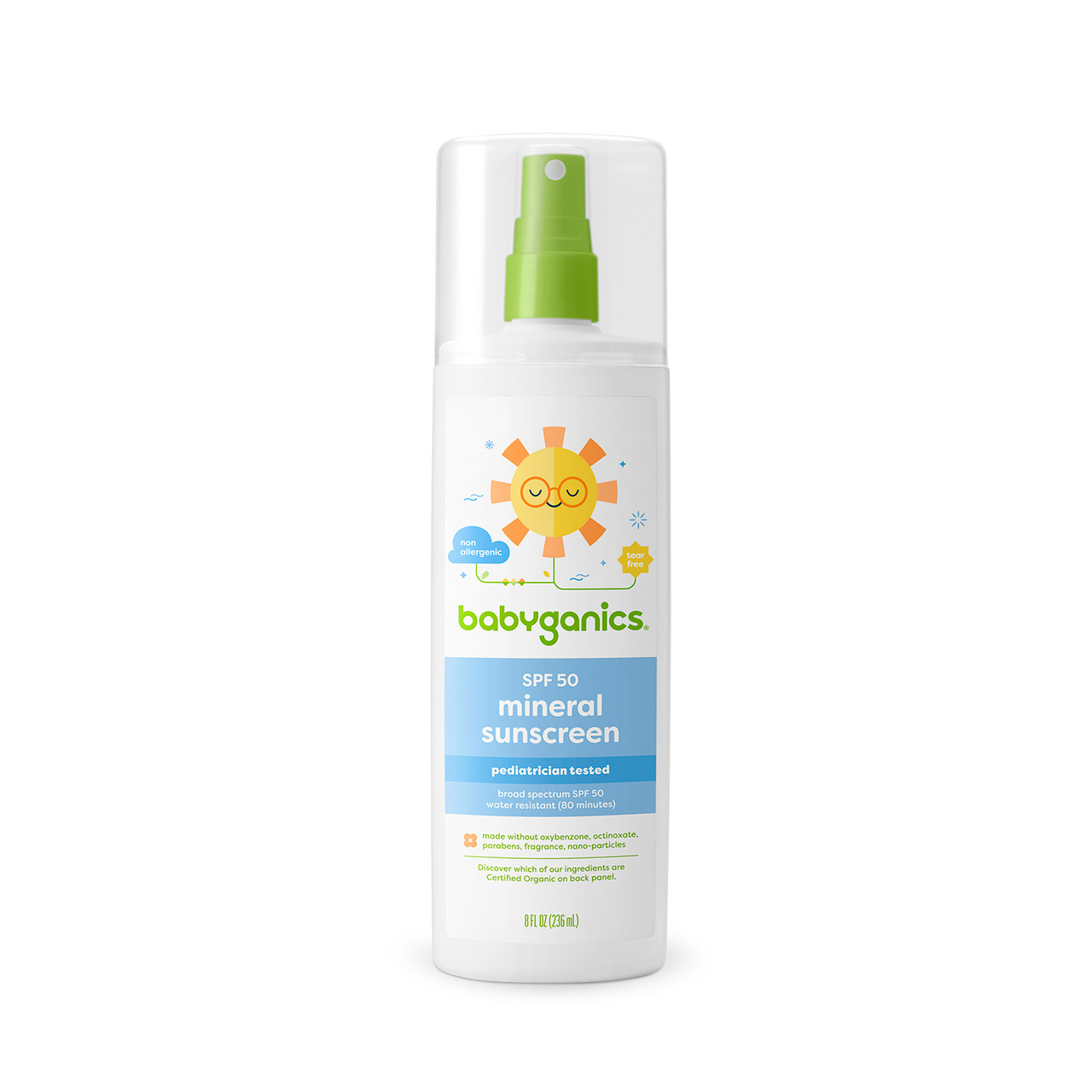 Baby & Kids Mineral Sunscreen Spray | SPF 50+, 6oz | Babyganics