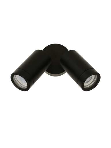 Castana 2 Light Pan CCT IP65 Wall Light Black | Lighting Direct