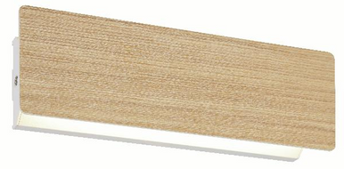 Zubialde Wall Light Dimmable Oak/White | Lighting Direct