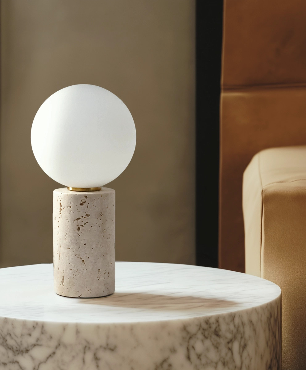 Duomo Travertine Table Lamp | Lighting Direct