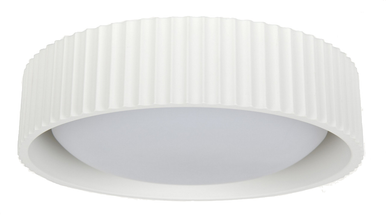 Uno 270mm Ribbed Ceiling Mount White Gypsum | Lighting Direct