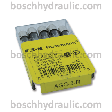 AGC Glass Fuse, 3 Amp, Pack of 5 - Bosch Hydraulic Connections Ltd.