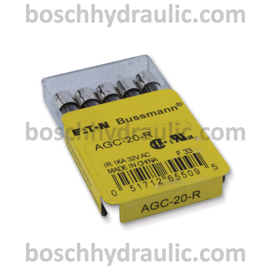 AGC Glass Fuse, 20 Amp, Pack of 5 - Bosch Hydraulic Connections Ltd.