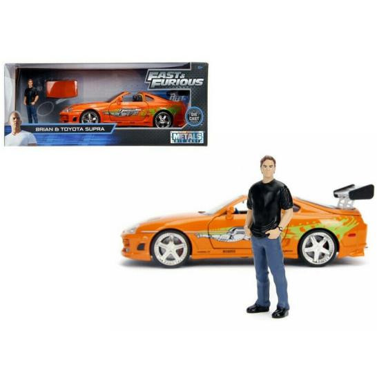 Model Car - 1:24 F&F Brian's 1996 Toyota Supra Orange (w/ Brian O ...