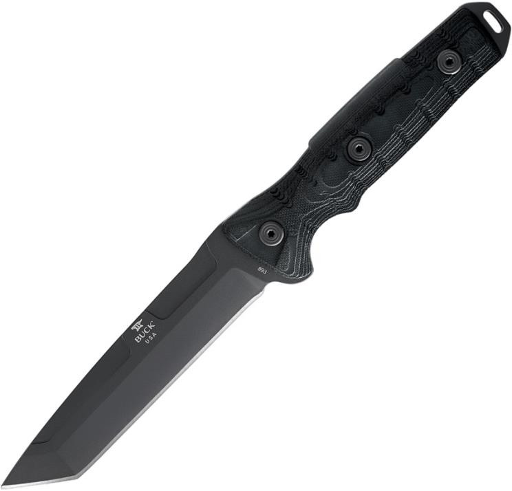 Buck GCK Tanto Black Fixed Blade Knife Gray G-10 [5.50" Plain Gray ...