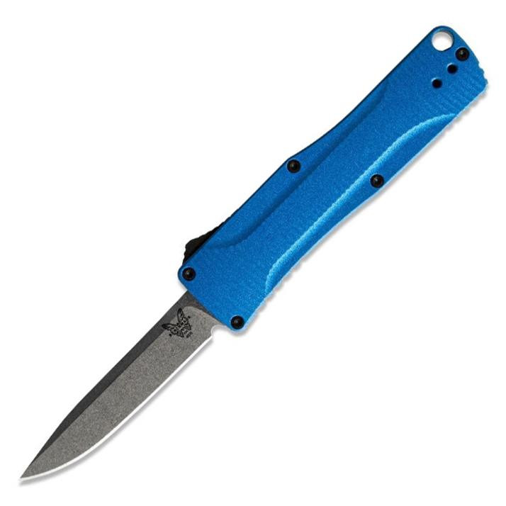 Benchmade Om Double-Action OTF Automatic Knife Blue Aluminum [2.475 ...