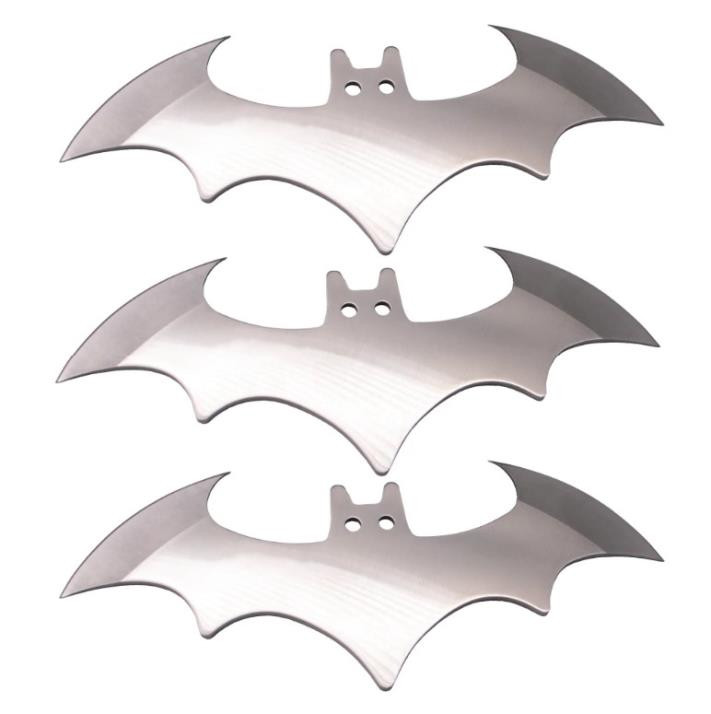 Bat (SILVER) Throwing Knives 3pc Set - Pure Blades
