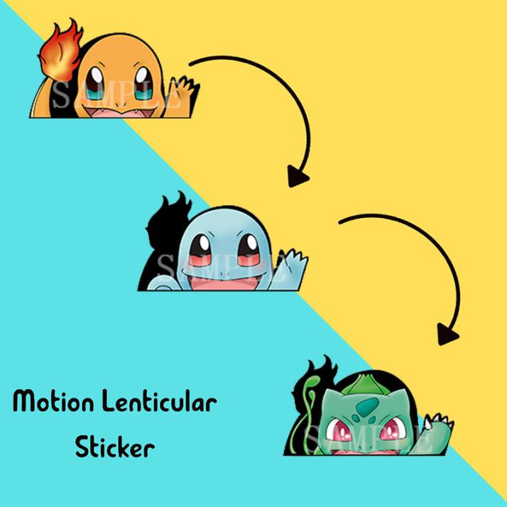 3D Motion Sticker (Pokemon) Charmander Bulbasaur, Squirtle - Pure Blades