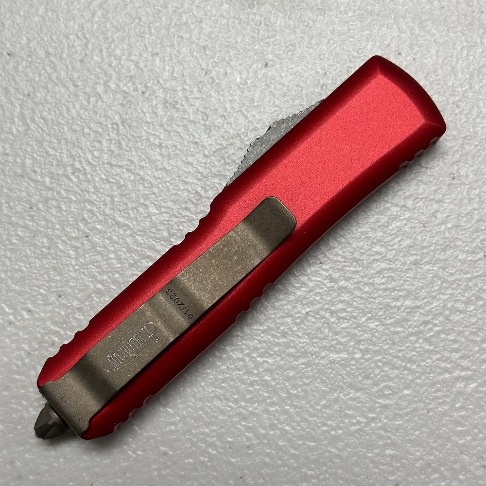 Microtech UTX-85 Red OTF Apoclyptic Double Edge (3.00" Bronze M390) 232 ...