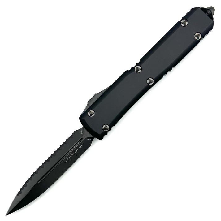 Microtech Ultratech All Black Tactical OTF Knife Double Edge Full ...