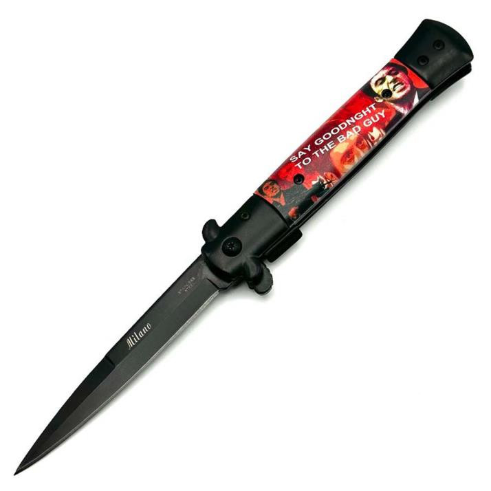 Stiletto (Scarface Say Goodnight) Black Blade A/O Pocket Knife - Pure ...