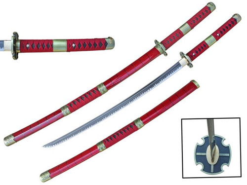 Zoro Handmade Anime Sword (RED) Hand Forge 1045 - Pure Blades