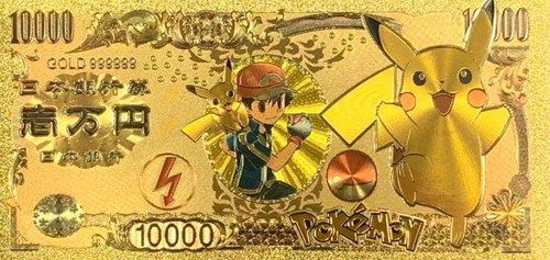 Pokemon Anime (Pikachu w/ Poke Ball) Souvenir Coin Banknote - Pure Blades